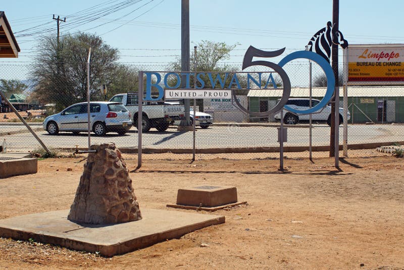 Botswana border post editorial stock photo. Image of sign - 139627353