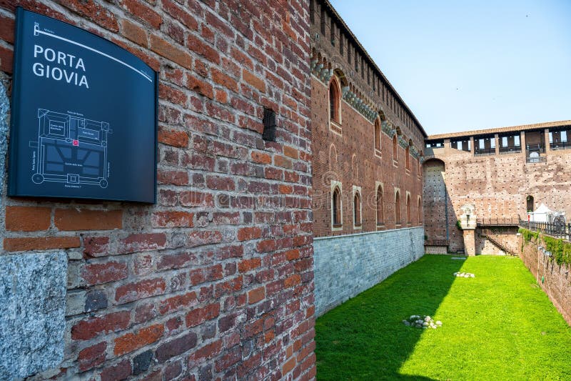 Sign on the Brick Wall of Sforzesco Castle in Milan Editorial Photo ...