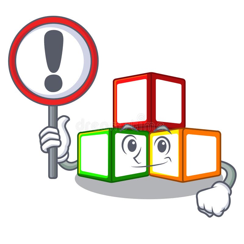 With Sign Bright Toy Block Bricks on Cartoon Stock Vector ...