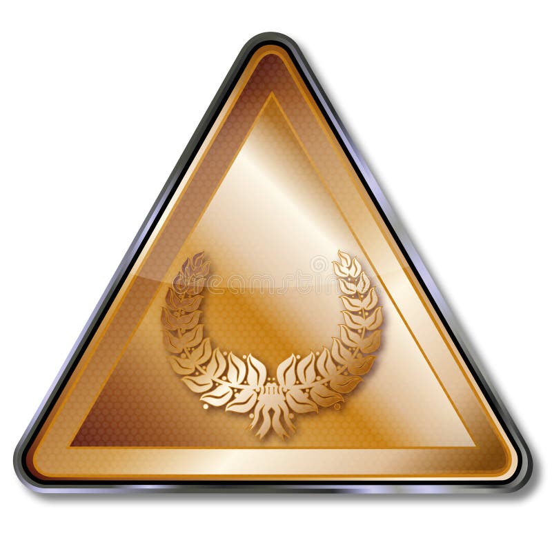 Sign with bronze wreath stock vector. Illustration of bronze - 158775538