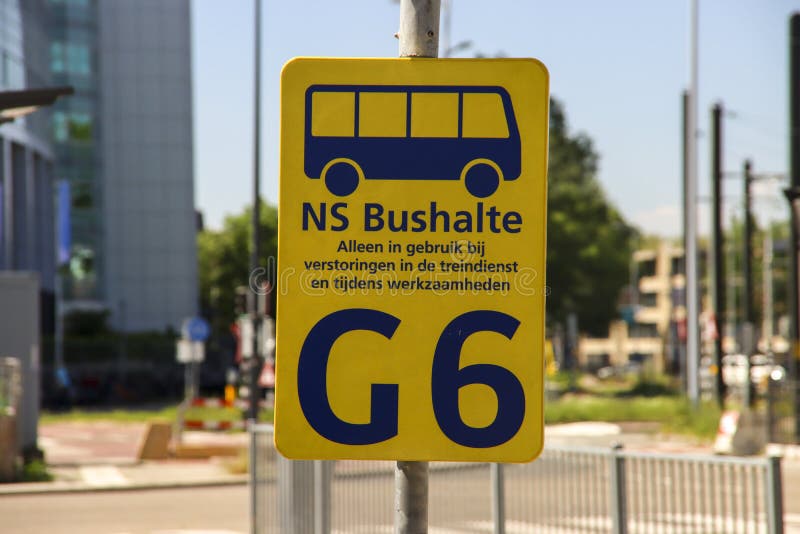 Sign at Bus Stop for Replacement Transport in Case of Disruption of the ...
