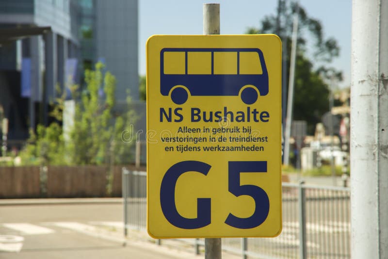 Sign at Bus Stop for Replacement Transport in Case of Disruption of the ...