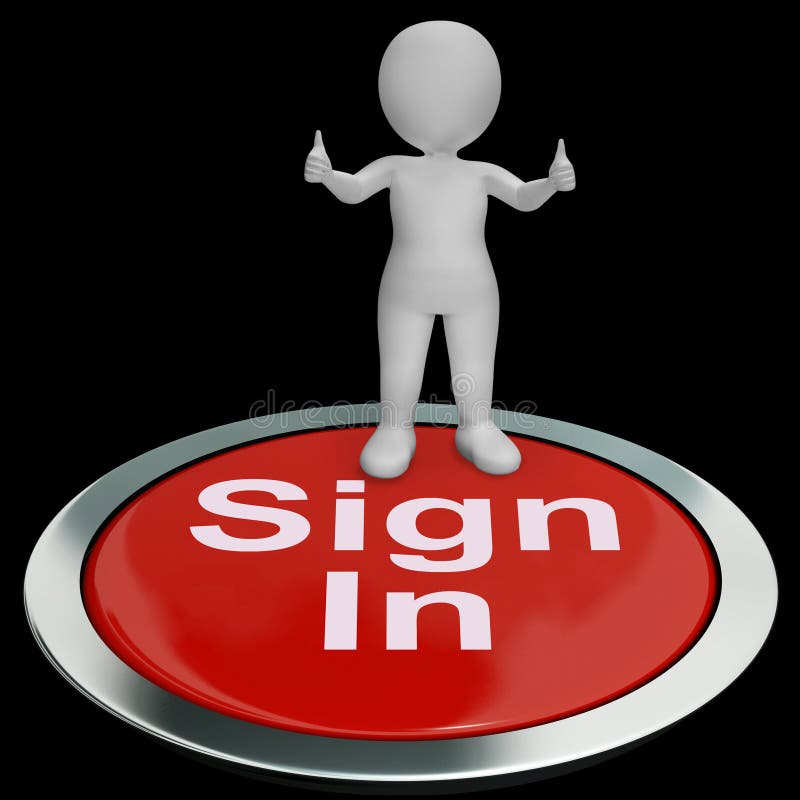 Sign in Button Means Login Password and Account Stock Illustration ...