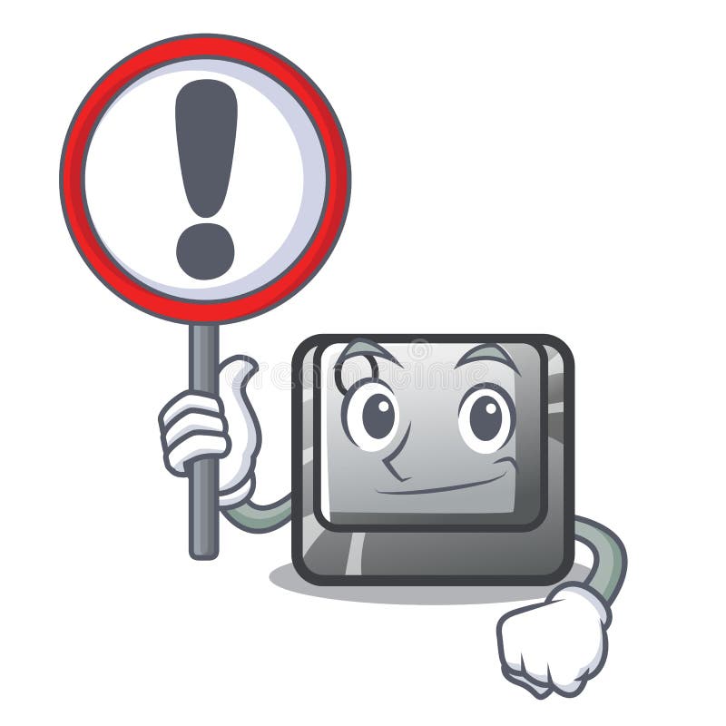 With Sign Button Q Isolated in the Mascot Stock Vector - Illustration ...