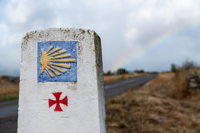 Sign of the Camino De Santiago in the Province of Leon on the Camino De ...