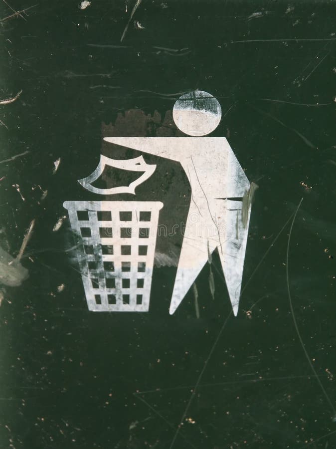 Sign on carbage can stock photo. Image of dutch, trash - 1583052