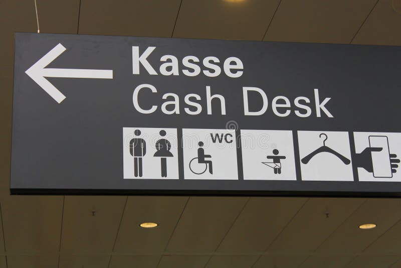 Sign for the cash desk stock photo. Image of horizontal - 49695430