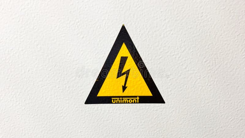 Sign Caution, High Voltage. Stock Photo - Image of precautions, sign ...