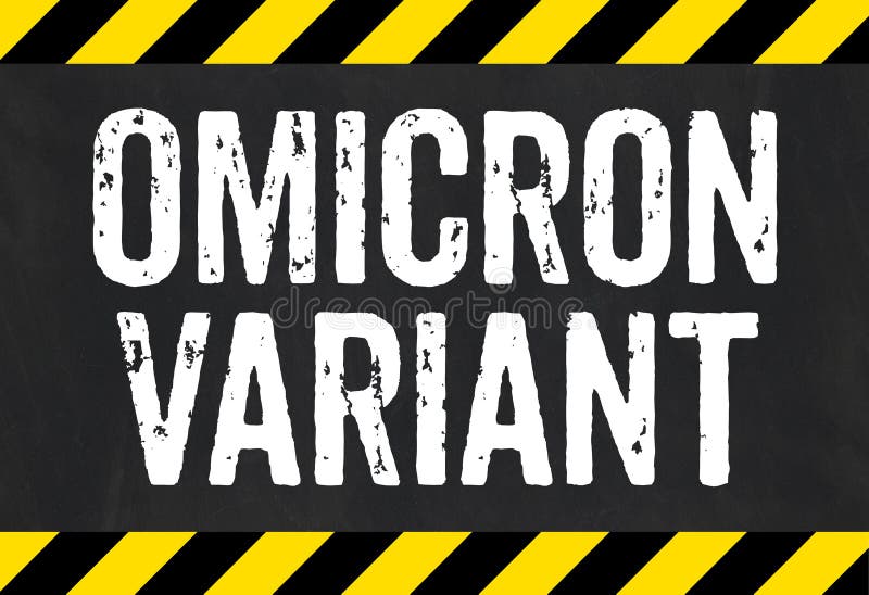 Sign with Caution Stripes - Omicron Variant Stock Illustration ...