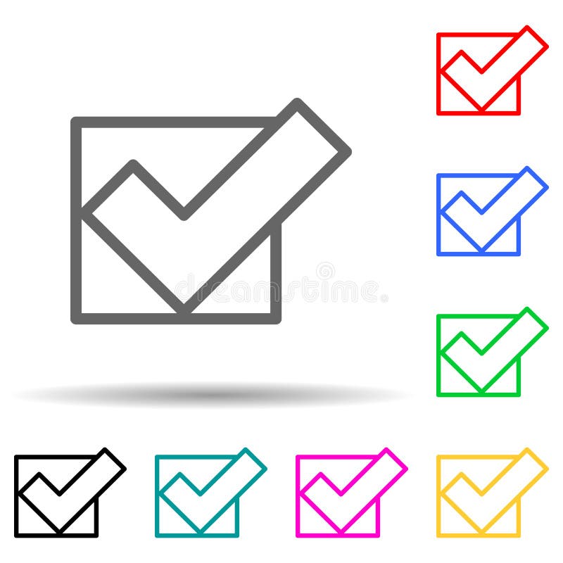 Sign Checked Multi Color Style Icon Simple Thin Line Outline Vector Of Web Icons For Ui And Ux