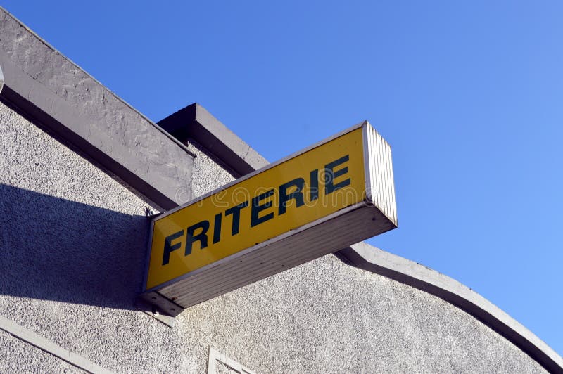 Sign of chip shop. stock photo. Image of modern, cafe - 79245764