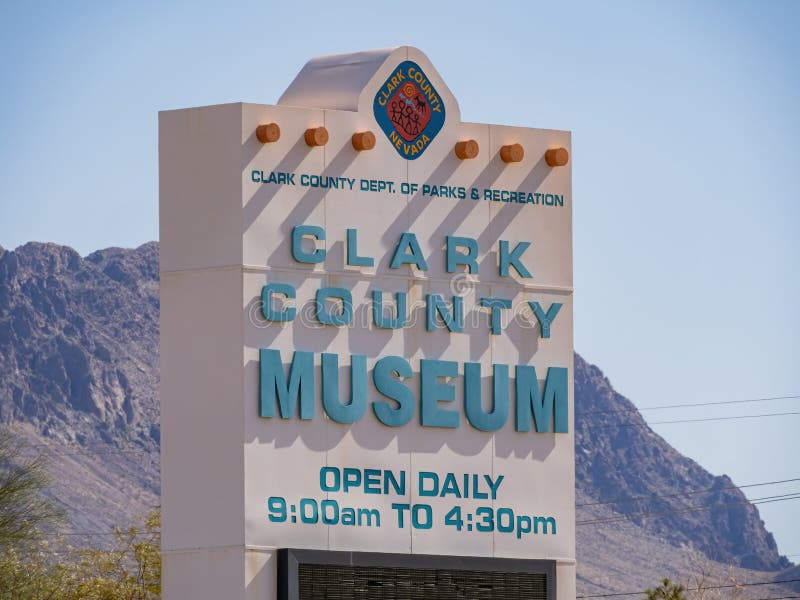 Sign of the Clark County Museum Editorial Photo - Image of outdoor ...