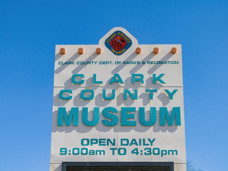 Sign of the Clark County Museum Editorial Stock Photo - Image of city ...