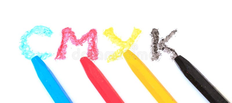 Cmyk crayons stock photo. Image of isolated, education - 24559238
