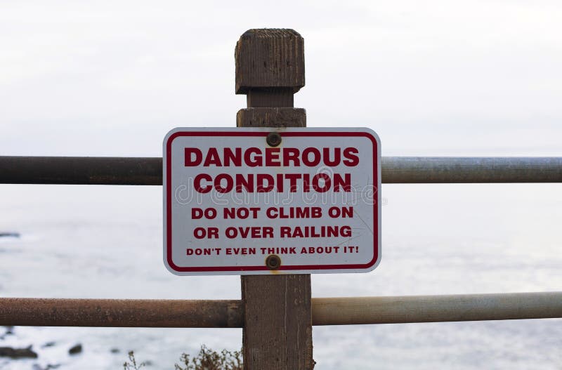 Sign on Coastline To Be Aware of Danger Stock Photo - Image of danger ...