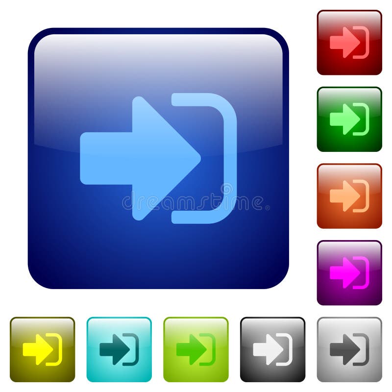 Sign in Color Square Buttons Stock Vector - Illustration of protection ...