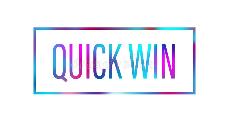 Quick Win Sign with Colour Text Vector Logo Illustration. Stock Vector ...
