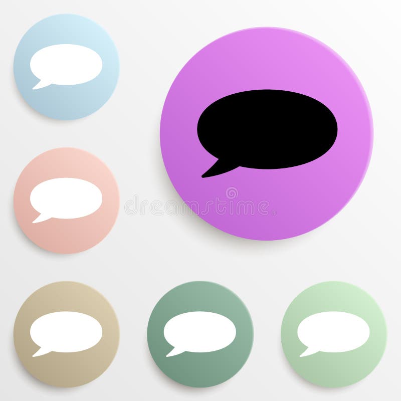 Sign of Communication Bubble Badge Color Set. Simple Glyph, Flat Vector ...