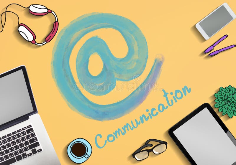 At Sign Communication Contact Connection Concept Stock Illustration ...