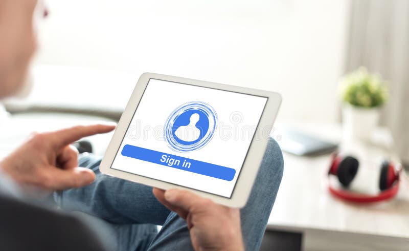 Sign in Concept on a Laptop Screen Stock Image - Image of login, online ...