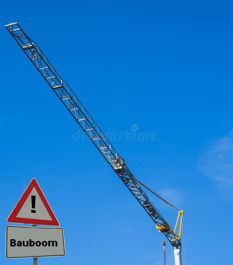 Sign Construction Boom German "Bauboom" Stock Image - Image of ...