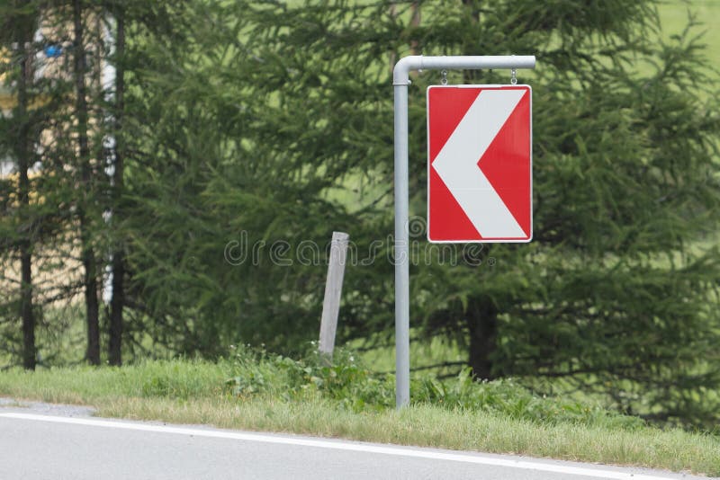 Sharp Corner Sign stock image. Image of driving, outside - 55826483