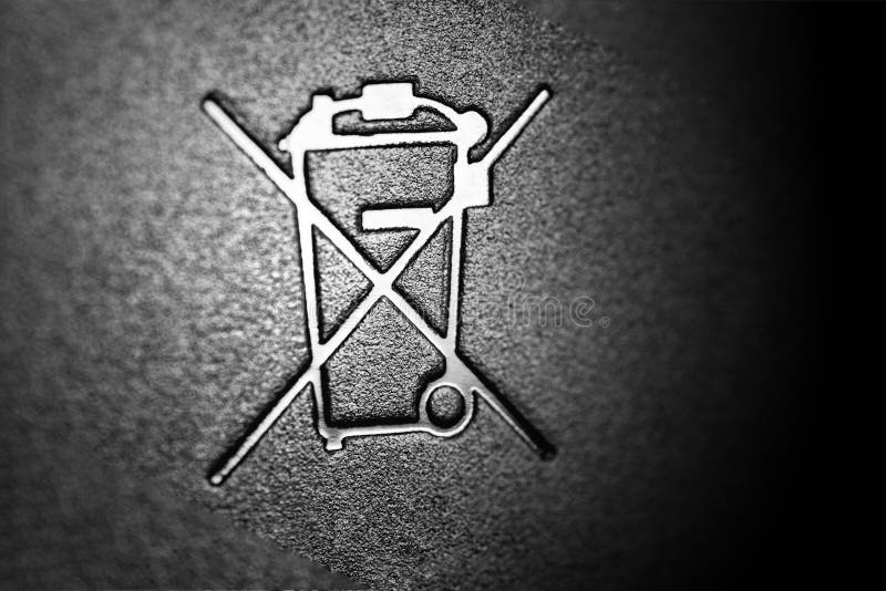 The Sign of the Crossed-out Garbage Container on the Plastic Stock ...