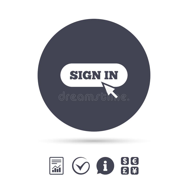 Sign in with Cursor Pointer Icon. Login Symbol. Stock Vector ...