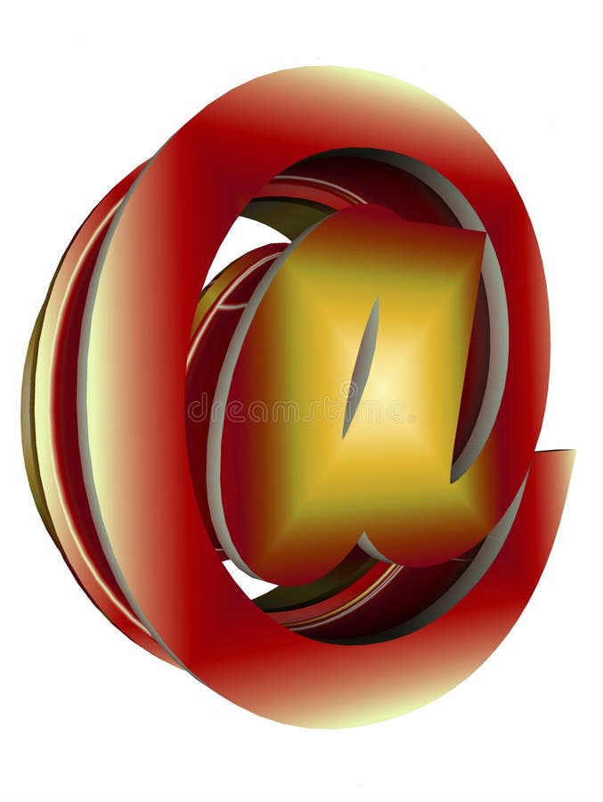 The at Sign in 3d Isolated on a White Background Stock Illustration ...