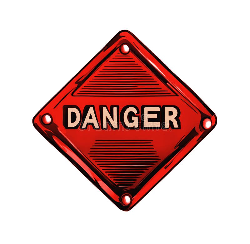 Notice Sign Danger, Cartoon Style. Ai Stock Illustration - Illustration ...