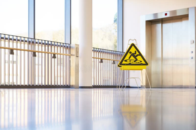 Sign Danger Hall Building Modern Stock Image - Image of sign, empty ...