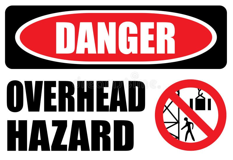 Sign Danger Overhead Hazard Stock Illustration - Illustration of danger ...