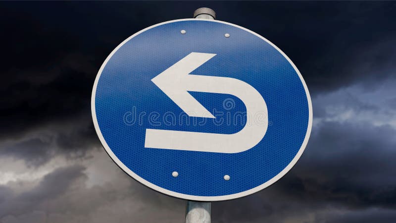 Sign 180 degree turn stock image. Image of start, reset - 337805115