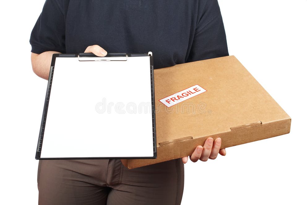 Sign for delivery stock photo. Image of handling, carton - 14524936