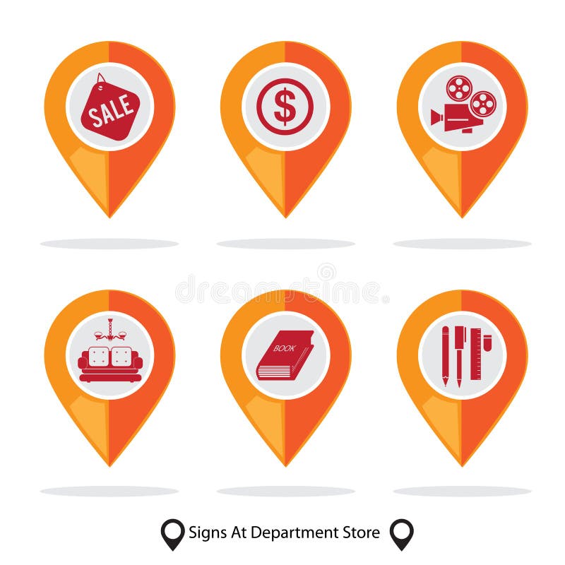 Sign in Department Store Set H Stock Vector - Illustration of position ...