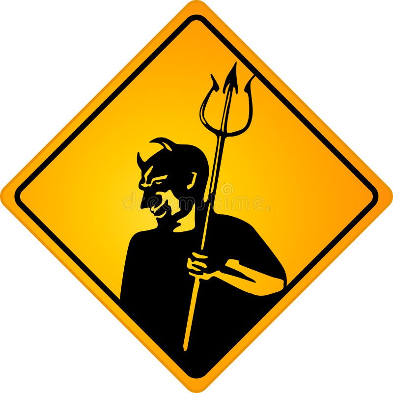 Sign with devil stock vector. Illustration of character - 12487394