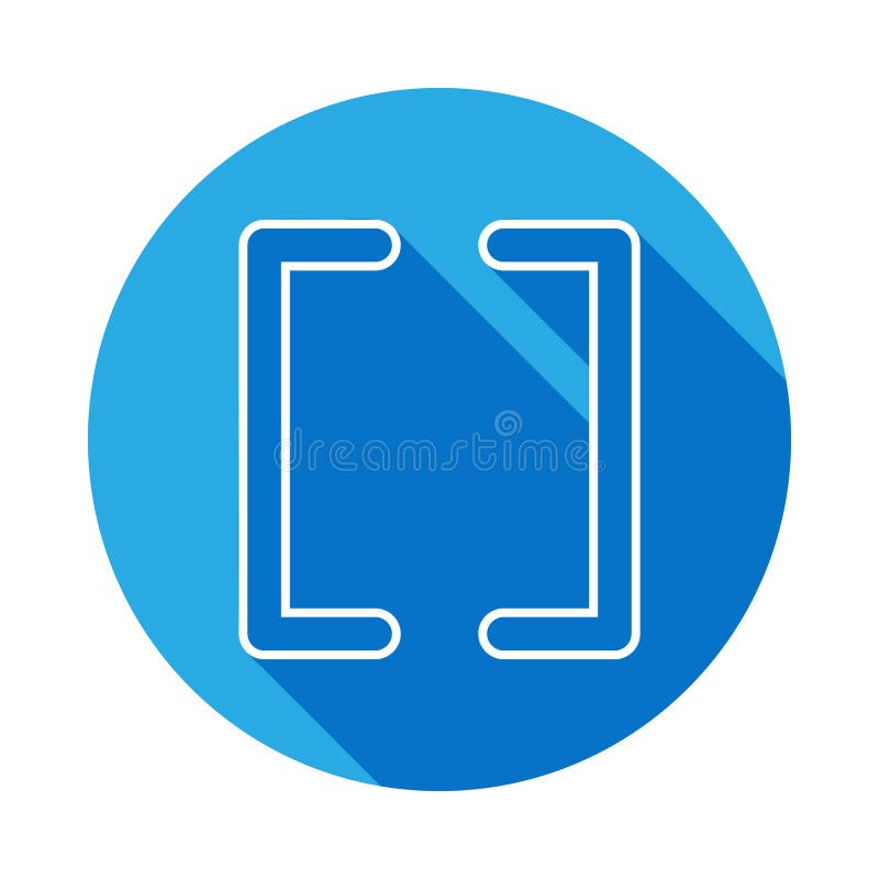 Sign Direct Brackets Icon with Long Shadow. Thin Line Icon for Website ...