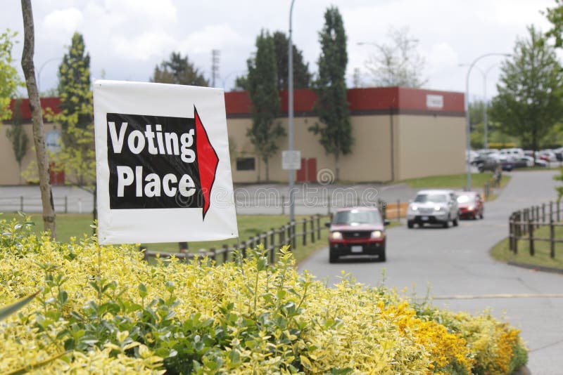 Sign Directing Voters stock photo. Image of civic, place - 31102776