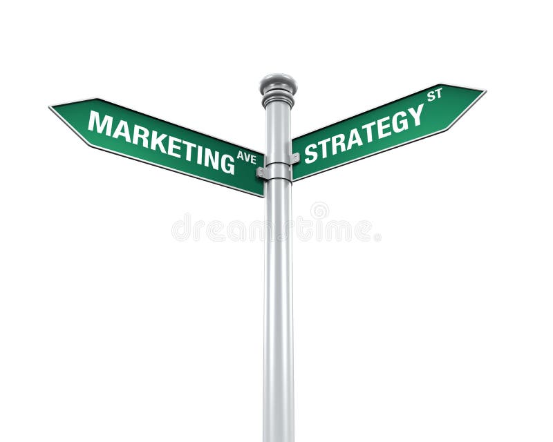 Sign Direction of Marketing and Strategy Stock Illustration ...