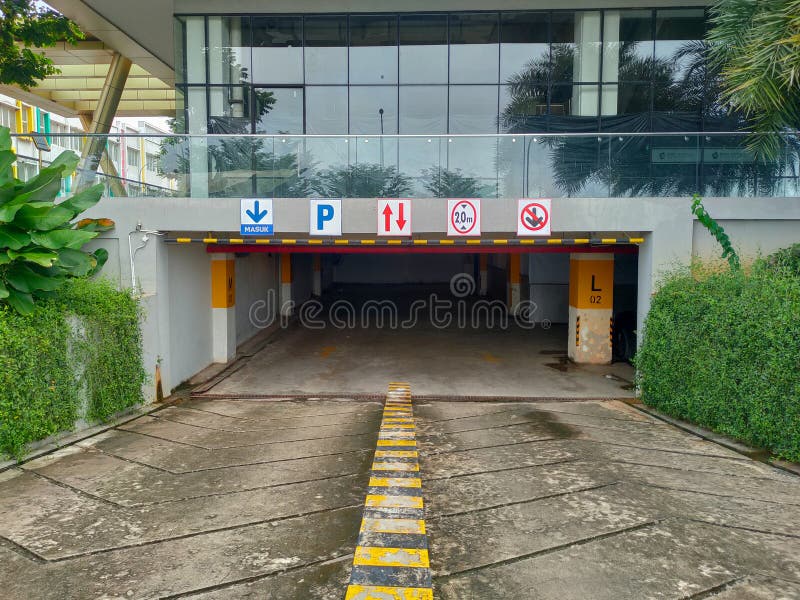 Sign Direction for Parking in the Underground. Stock Photo - Image of ...