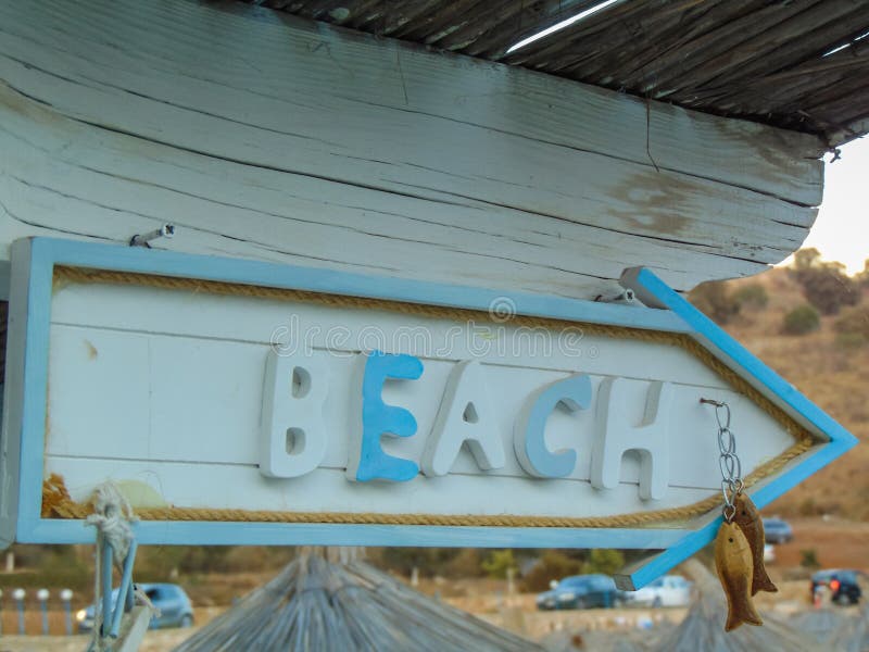 Sign Direction To the Beach Stock Photo - Image of pointers ...