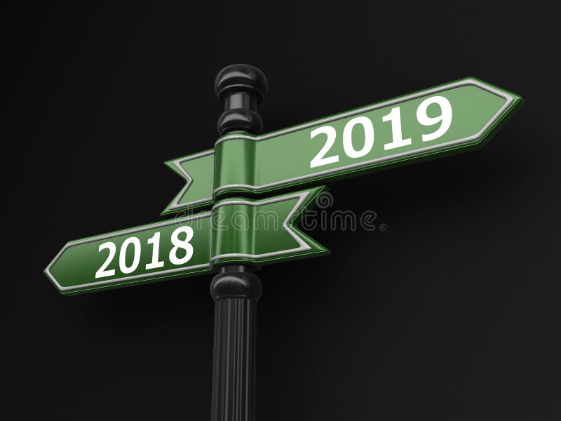 Sign Directions 2018, 2019 stock illustration. Illustration of season ...