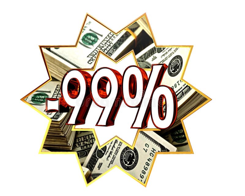 Sign Discount 99 Percent Sign Stock Illustration - Illustration of rate ...
