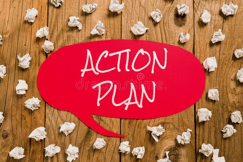 Sign Displaying Action Plan. Concept Meaning List of Things or Schedule ...
