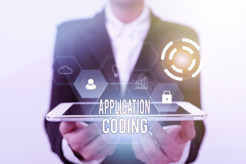 Sign Displaying Application Coding. Business Overview Process by Which ...