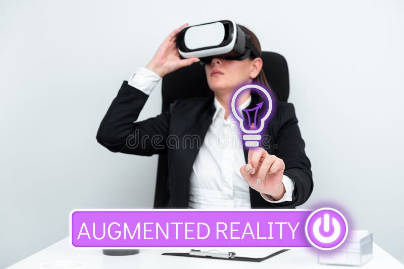 Sign Displaying Augmented Reality. Business Overview Technology that ...