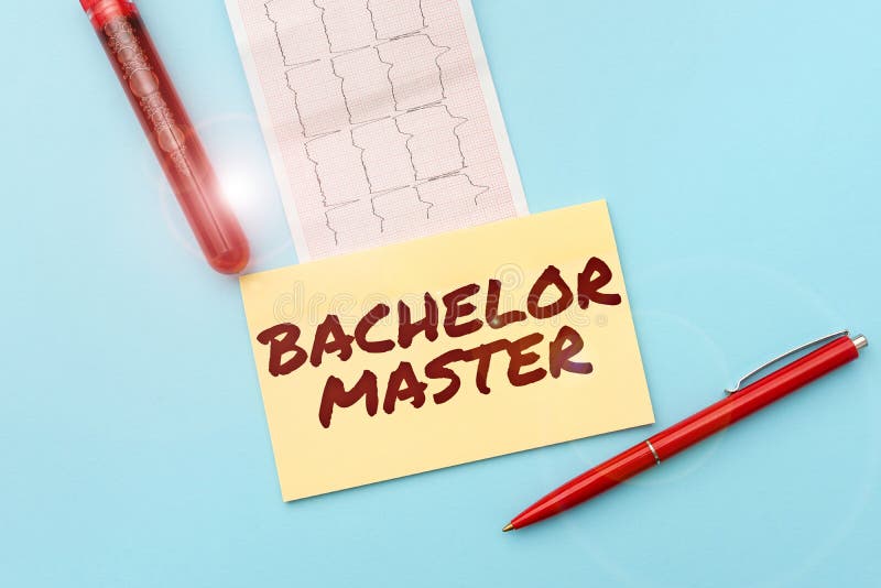 Text Sign Showing Bachelor Master. Business Concept an Advanced Degree ...