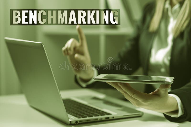 Sign Displaying Benchmarking. Word Written on Evaluate Something by ...