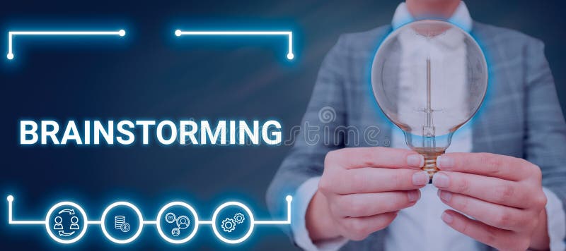 Conceptual Caption Brain Storming. Business Idea Stimulating Creative ...