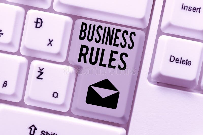 Sign Displaying Business Rules. Business Showcase a Specific Directive ...